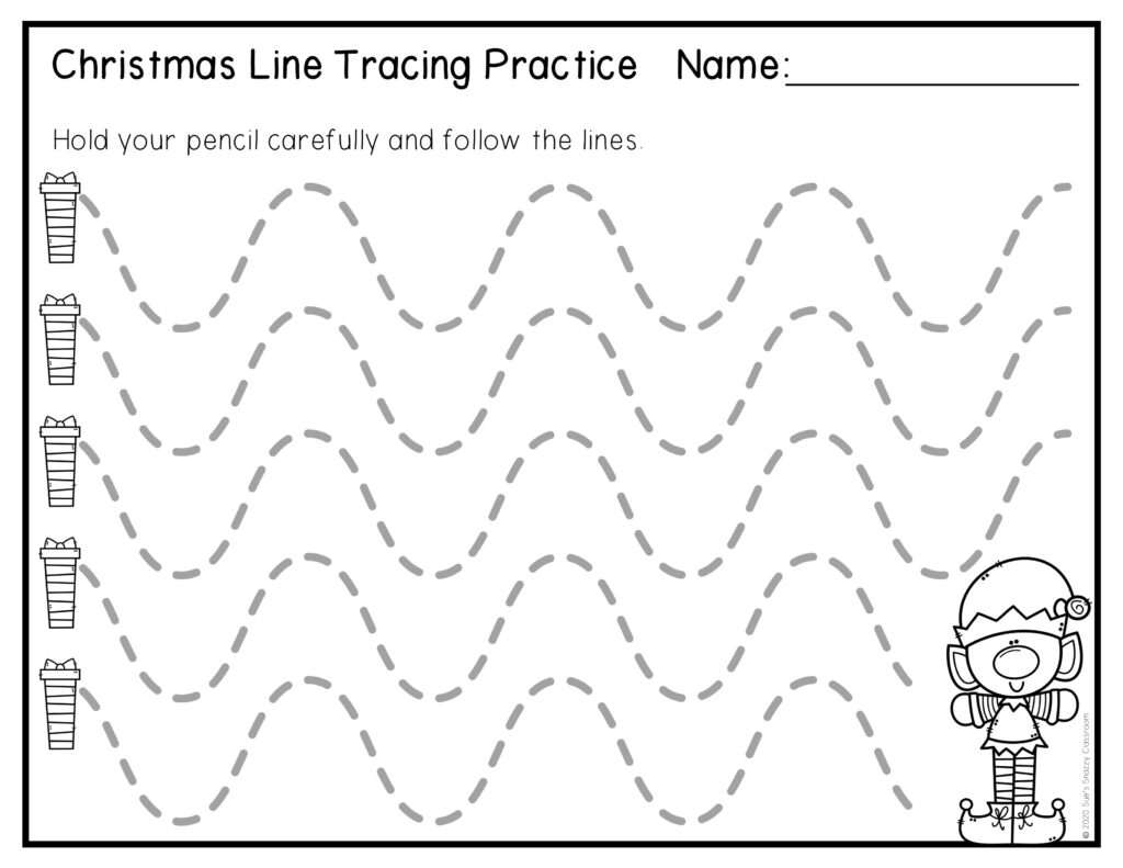 Christmas Pre-Writing Line Tracing Practice | Fine Motor Skills | Made ...