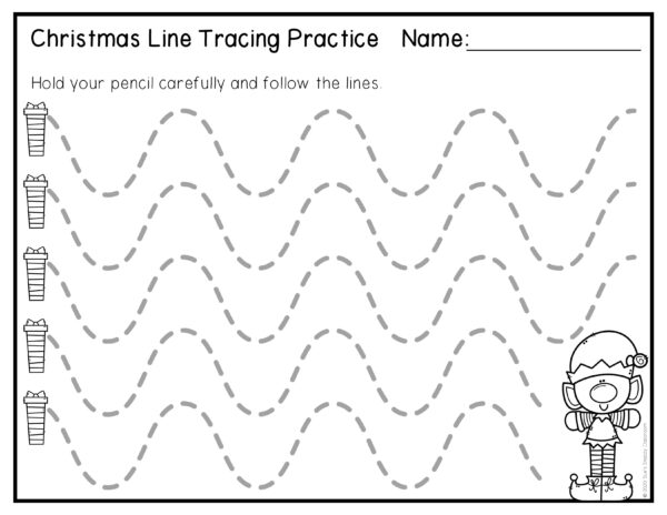 Christmas Pre-Writing Line Tracing Practice | Fine Motor Skills | Made ...