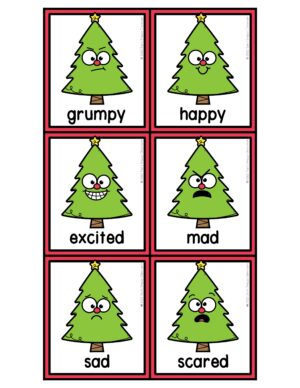 Christmas Tree Emotion Cards | Playdough Fine Motor Skills Activity ...