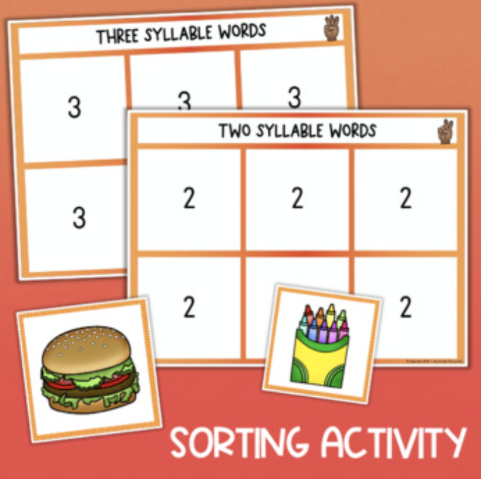 Counting Syllables Phonemic Awareness Activities & Games 1 2 3 4 ...