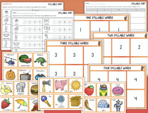 Counting Syllables Phonemic Awareness Activities & Games 1 2 3 4 ...