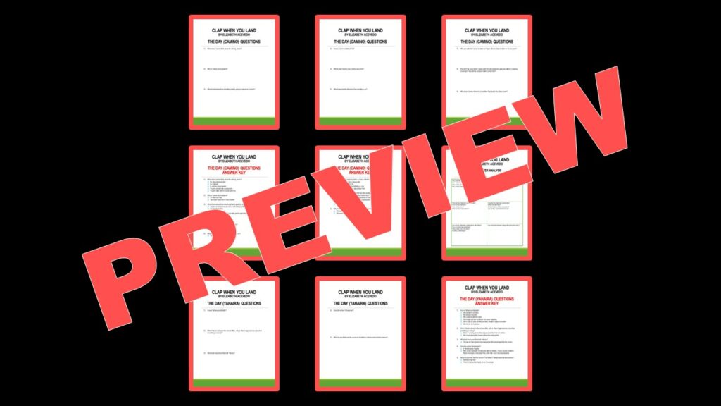 CLAP WHEN YOU LAND Novel Study - Made By Teachers