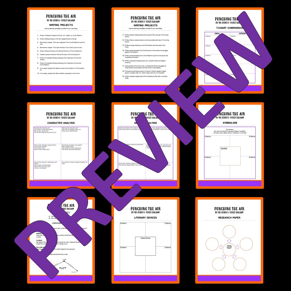 PUNCHING THE AIR Novel Study | Made By Teachers