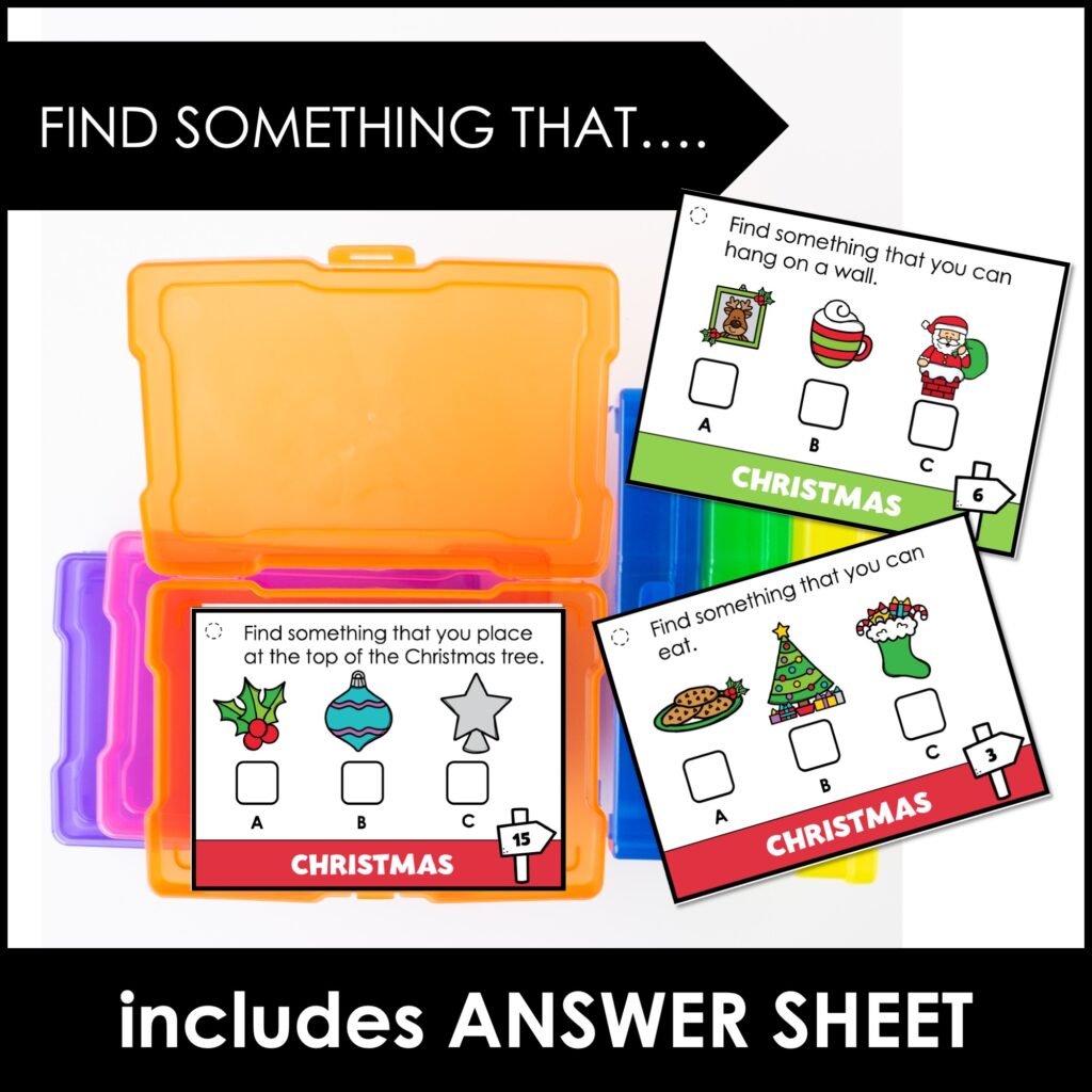 Christmas Task Cards: Sentence Comprehension Activity for ESL, ELA, ELL ...