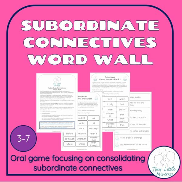 Subordinating Conjunctions NO PREP Sentence Combining Games and ...