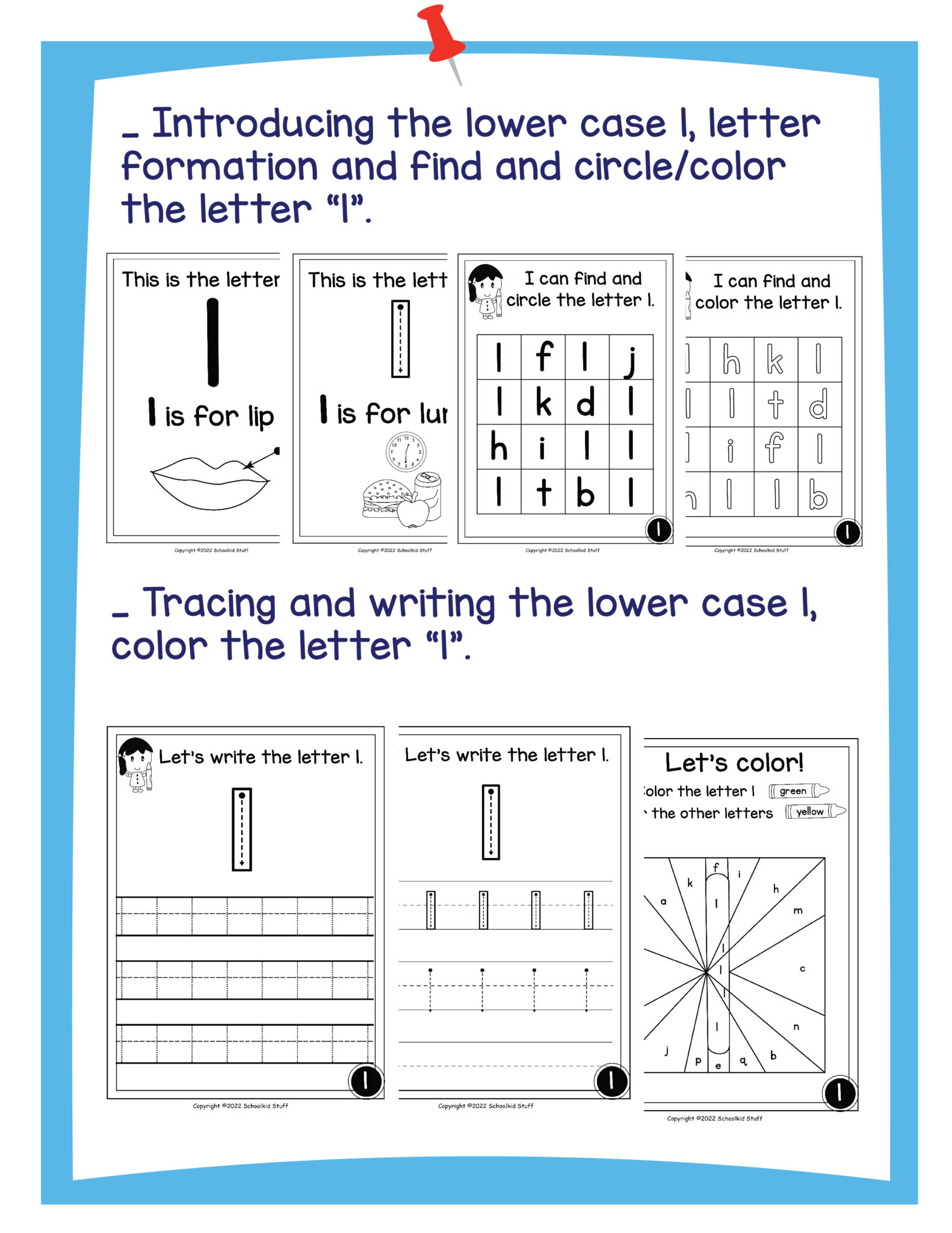All About the Letter Ll | Alphabet Practice No Prep Worksheets for Kindergarten | Made By Teachers