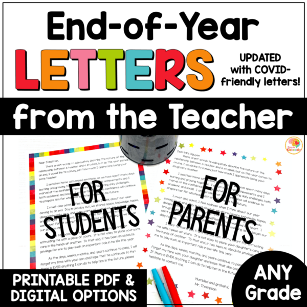 Editable End of Year Letters from the Teacher to Students and Parents ...