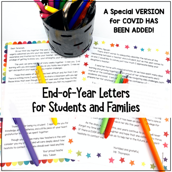 Editable End of Year Letters from the Teacher to Students and Parents ...