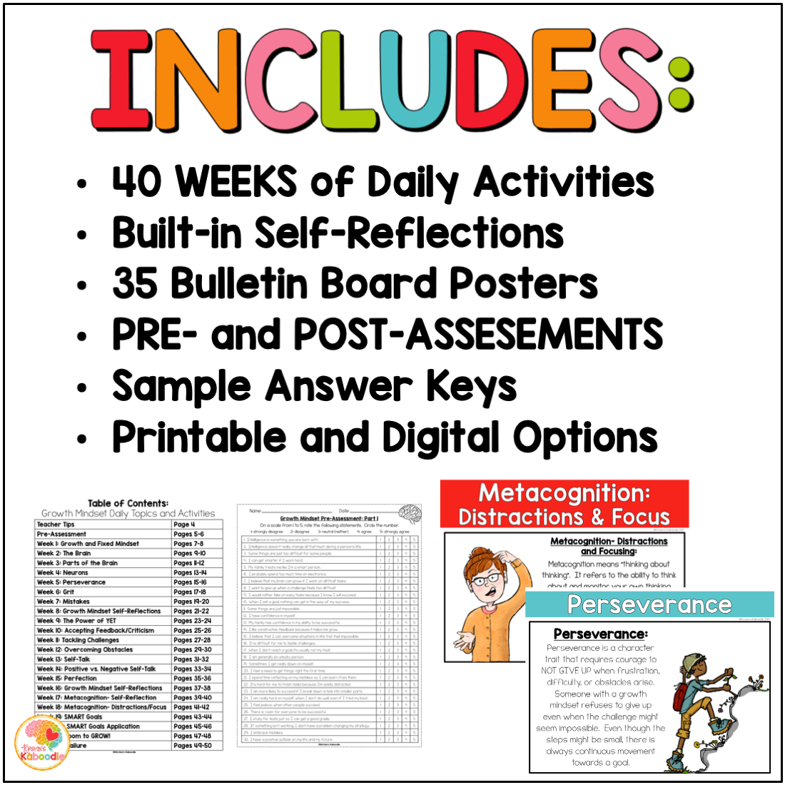 Growth Mindset Daily Bell Ringer Journal, Posters, and Reflections for ...