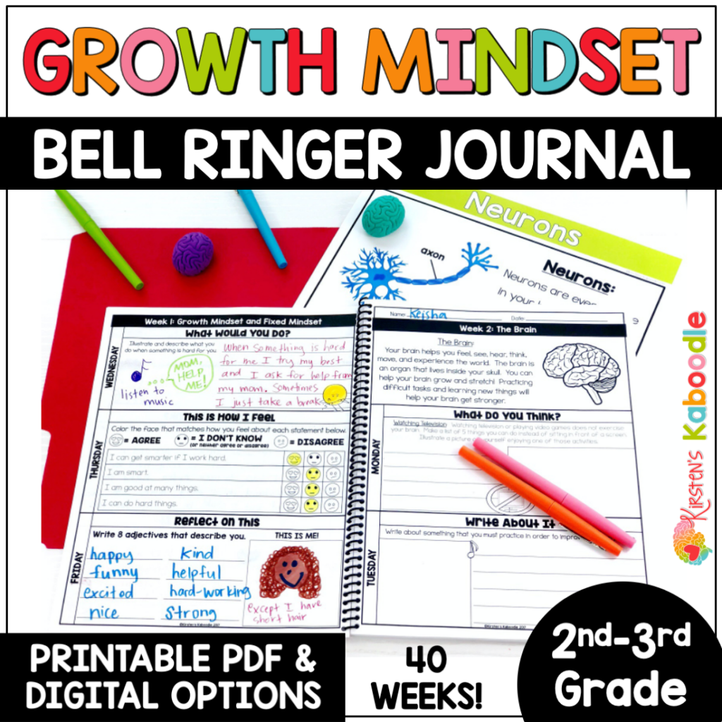 Growth Mindset Daily Bell Ringer Journal, Posters, and Reflections for ...