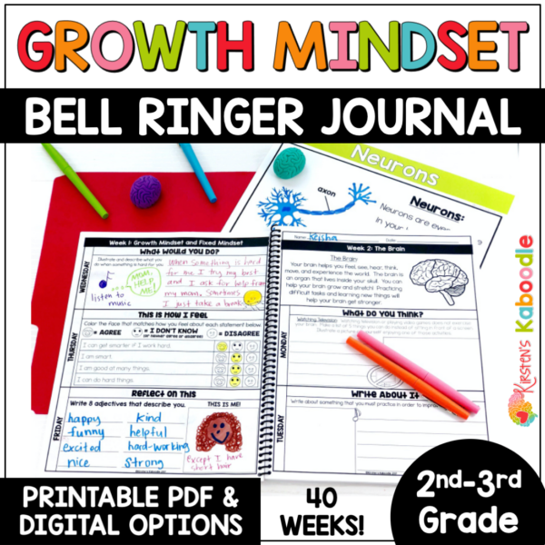 Growth Mindset Daily Bell Ringer Journal, Posters, and Reflections for ...