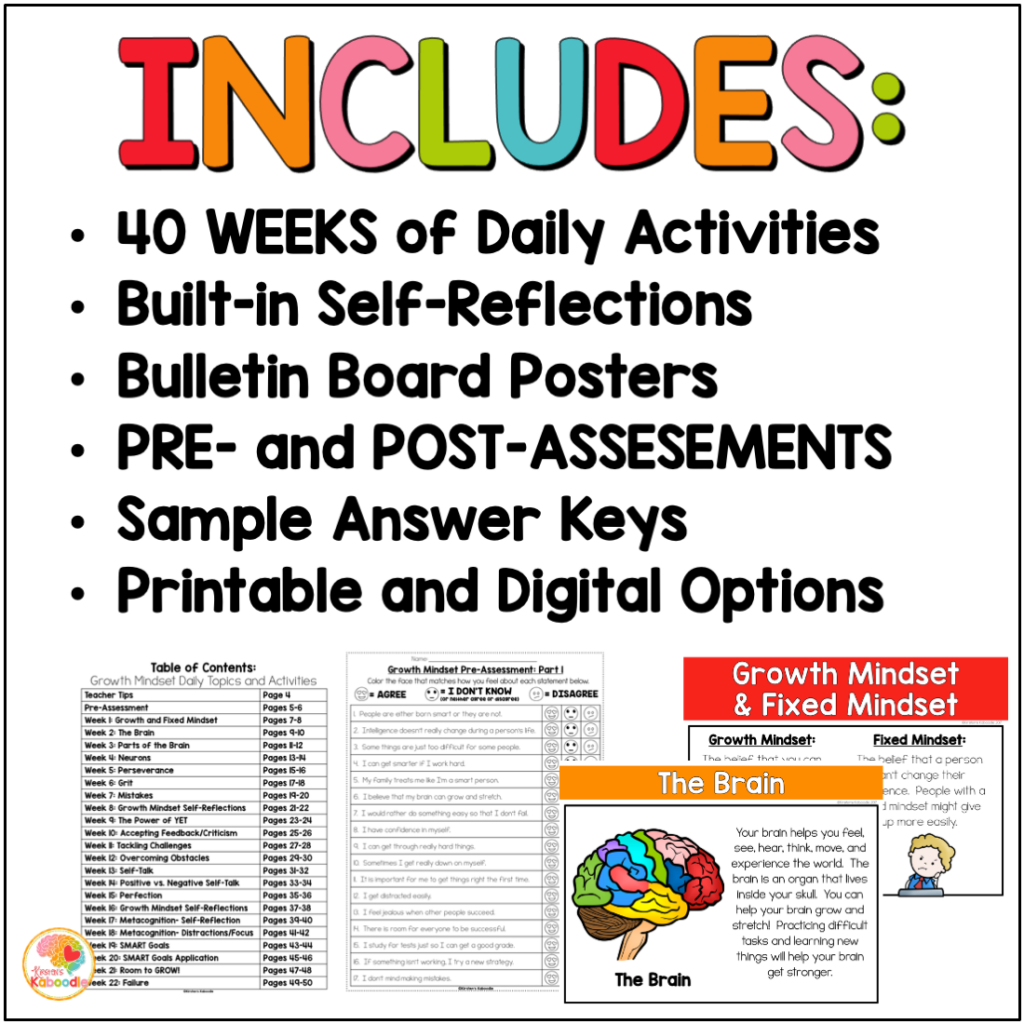 Growth Mindset Daily Bell Ringer Journal, Posters, and Reflections for ...