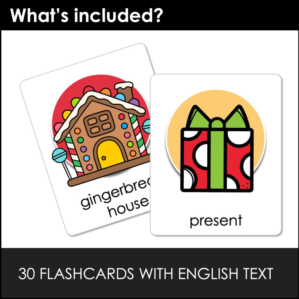 CHRISTMAS Flashcards - Vocabulary Flash Cards for ESL EFL ELA ...