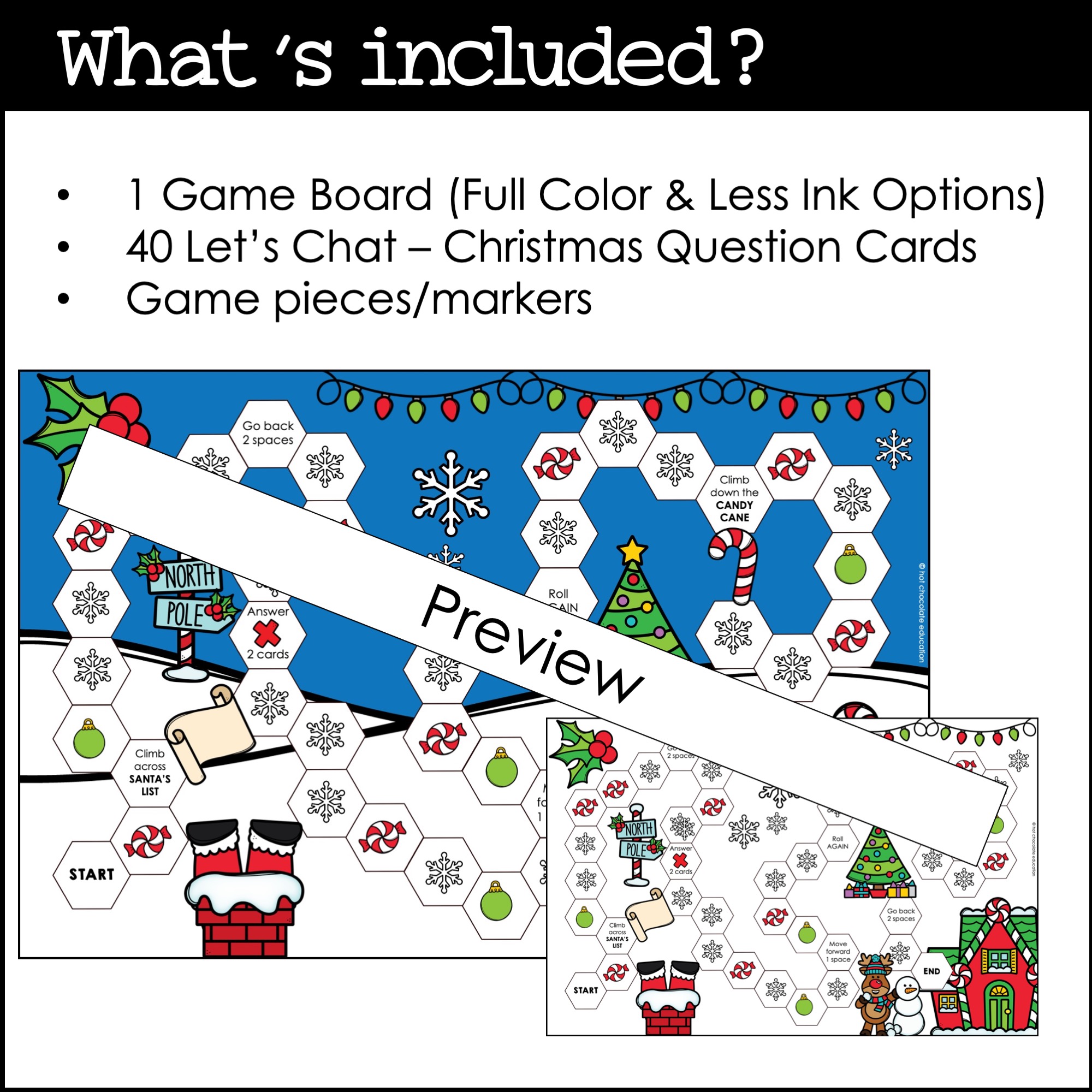 Christmas Conversation Question Board Game - 40 Holiday Question ...