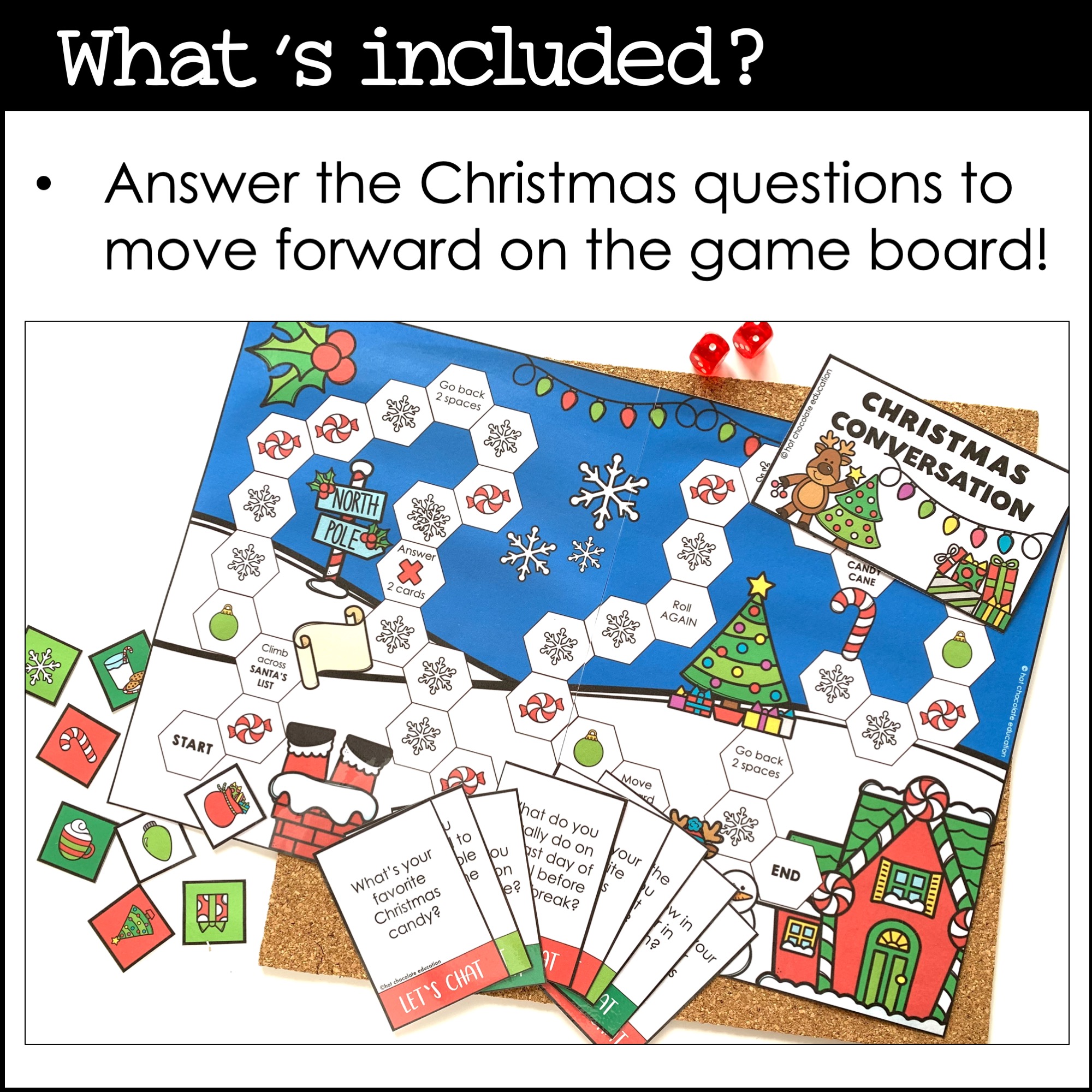 Christmas Conversation Question Board Game - 40 Holiday Question ...