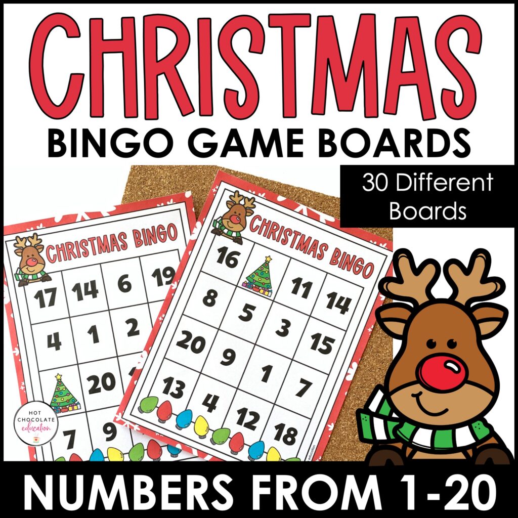 Numbers 1-20 Bingo Game - Christmas Theme | Made By Teachers