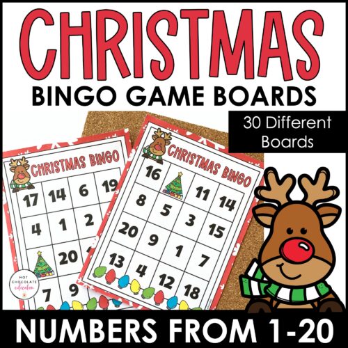 Numbers 1-20 Bingo Game - Christmas Theme | Made By Teachers