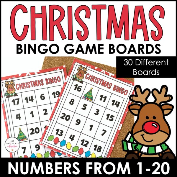 Numbers 1-20 Bingo Game - Christmas Theme | Made By Teachers