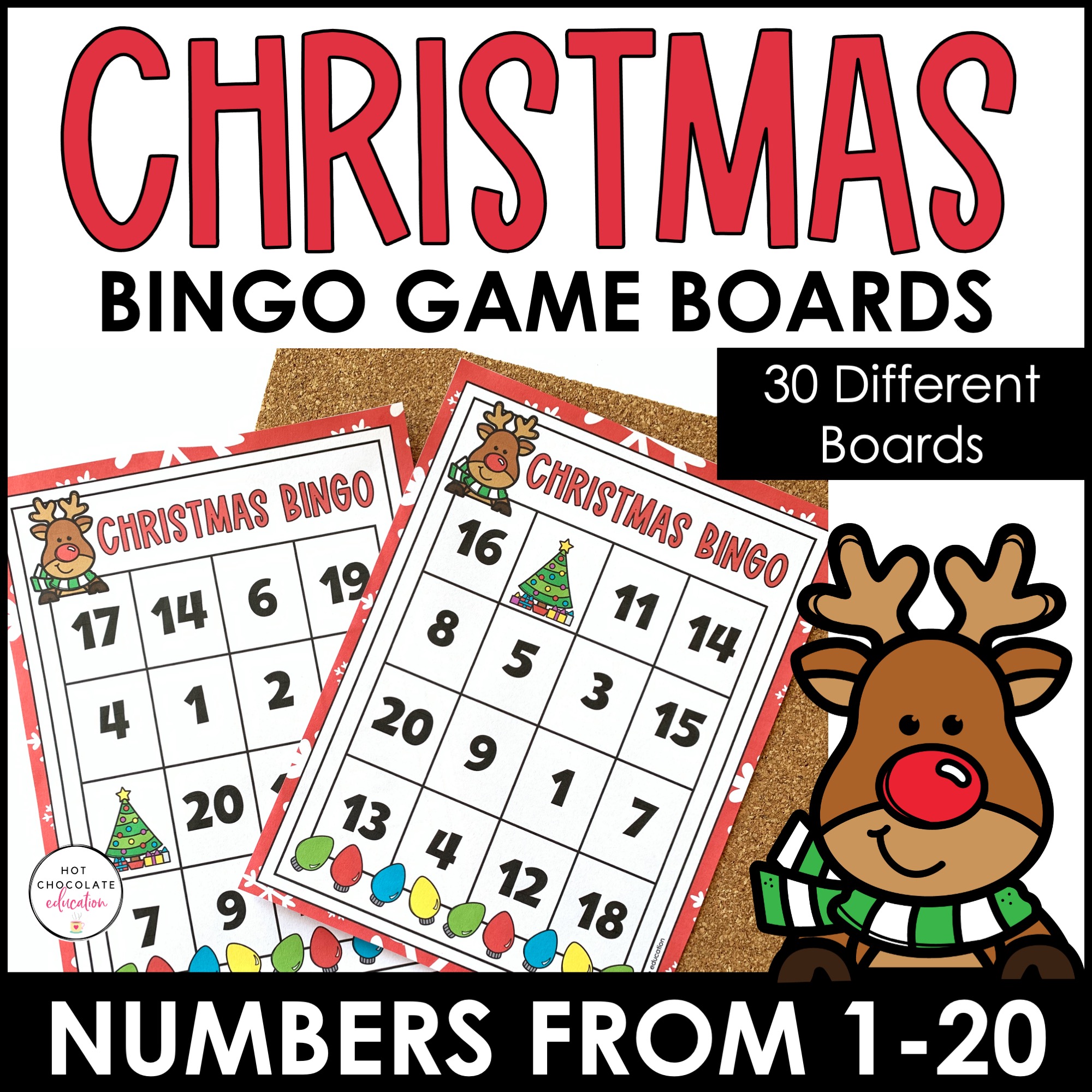 Numbers 1 20 Bingo Game Christmas Theme Made By Teachers