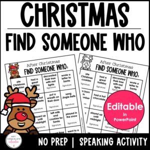 Find Someone Who - Editable Christmas Speaking Activity for ESL/EFL/ELL ...