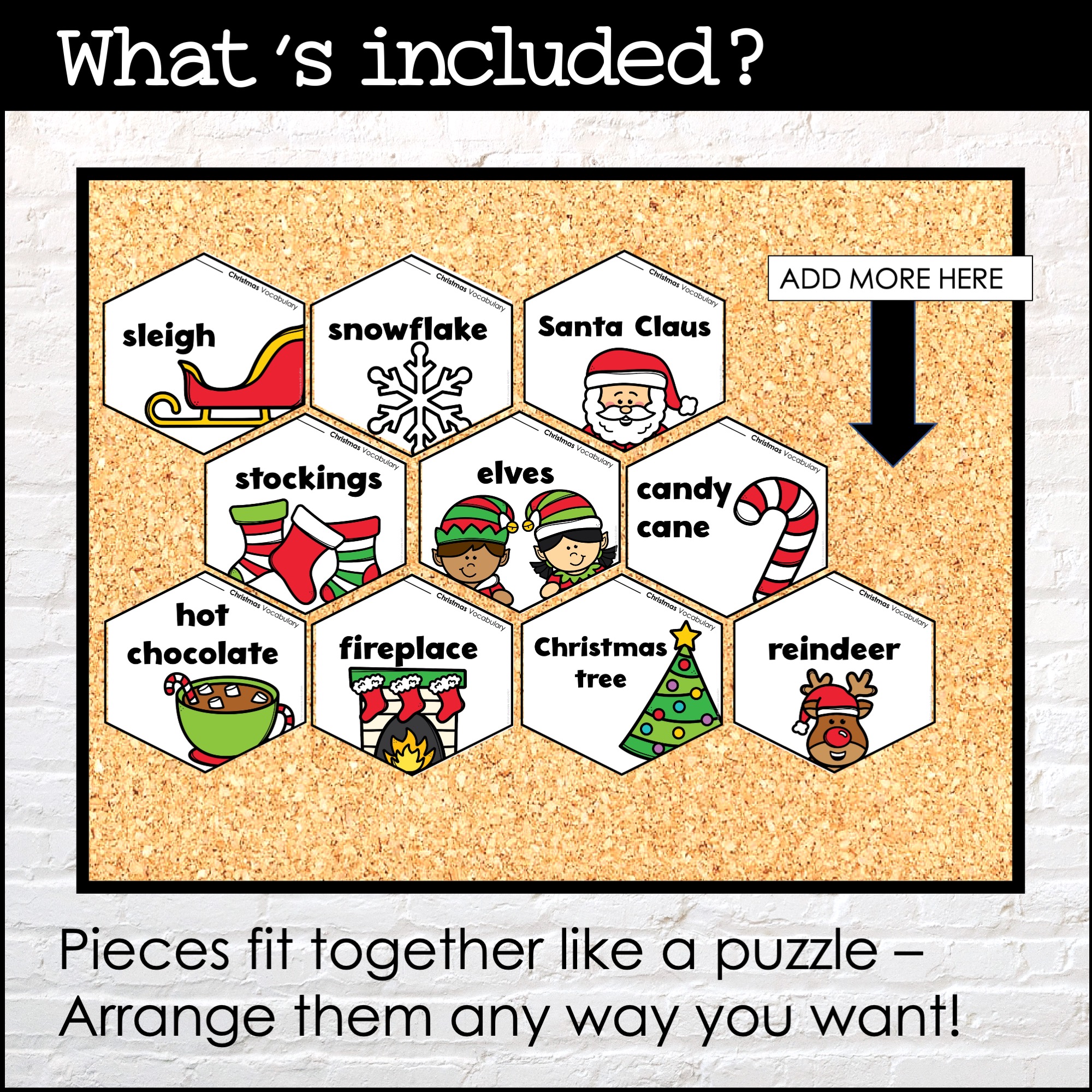 Christmas Vocabulary Posters: Classroom Decor - December Bulletin Board ...