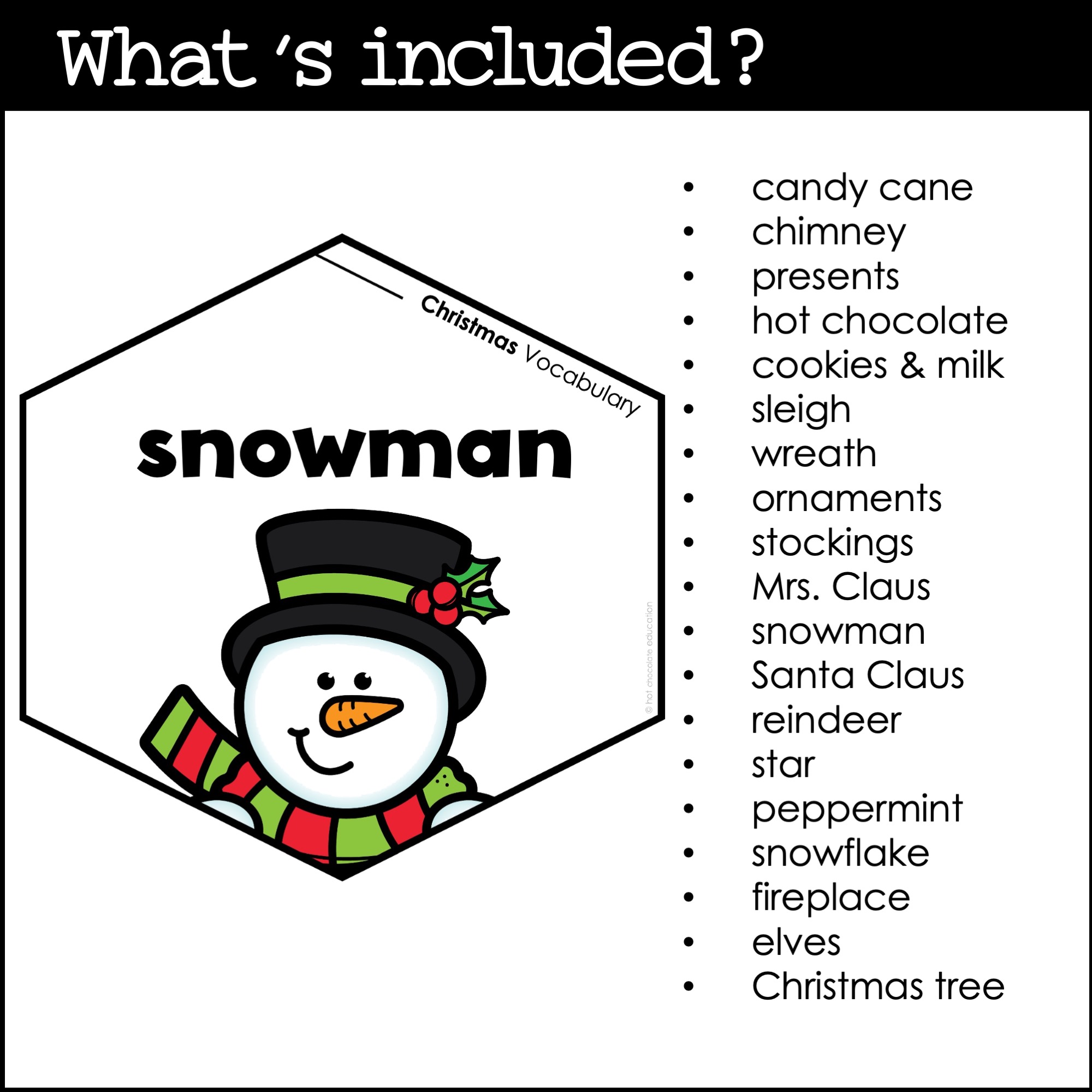 Christmas Vocabulary Posters: Classroom Decor - December Bulletin Board ...