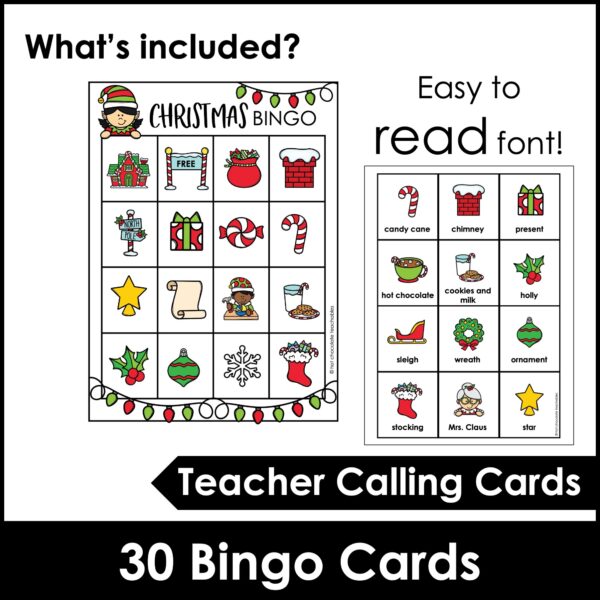 Christmas Bingo - Vocabulary Building Game for ELL - EFL - ESL | Made ...