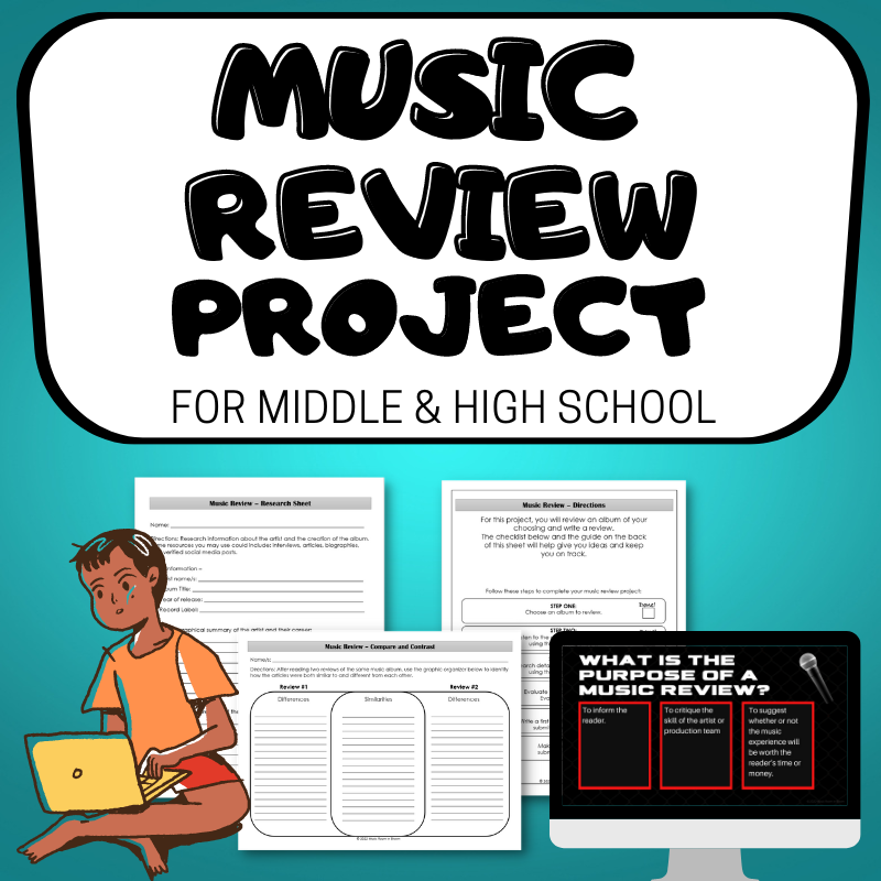 MUSIC REVIEW PROJECT for Middle and High School | Made By Teachers