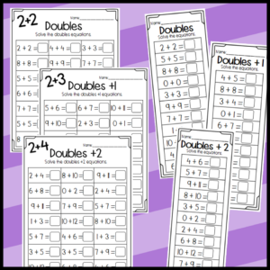Doubles, Doubles Plus 1, and Doubles Plus 2 Sorts and Worksheets | Made ...