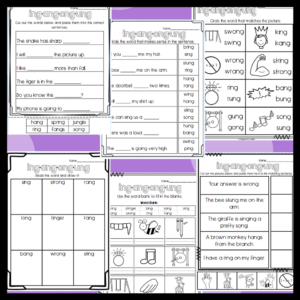 Phonics sounds: ing, ang, ong, ung Worksheets! Sorts, Cloze, Read ...