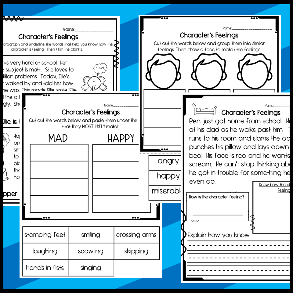 RL.1.4 Identify Words that Suggest the Character's Feelings | Made By ...