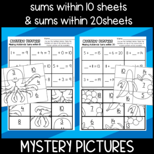 Missing Addend Worksheets: Dominoes, Part- Part- Whole, and Equation ...