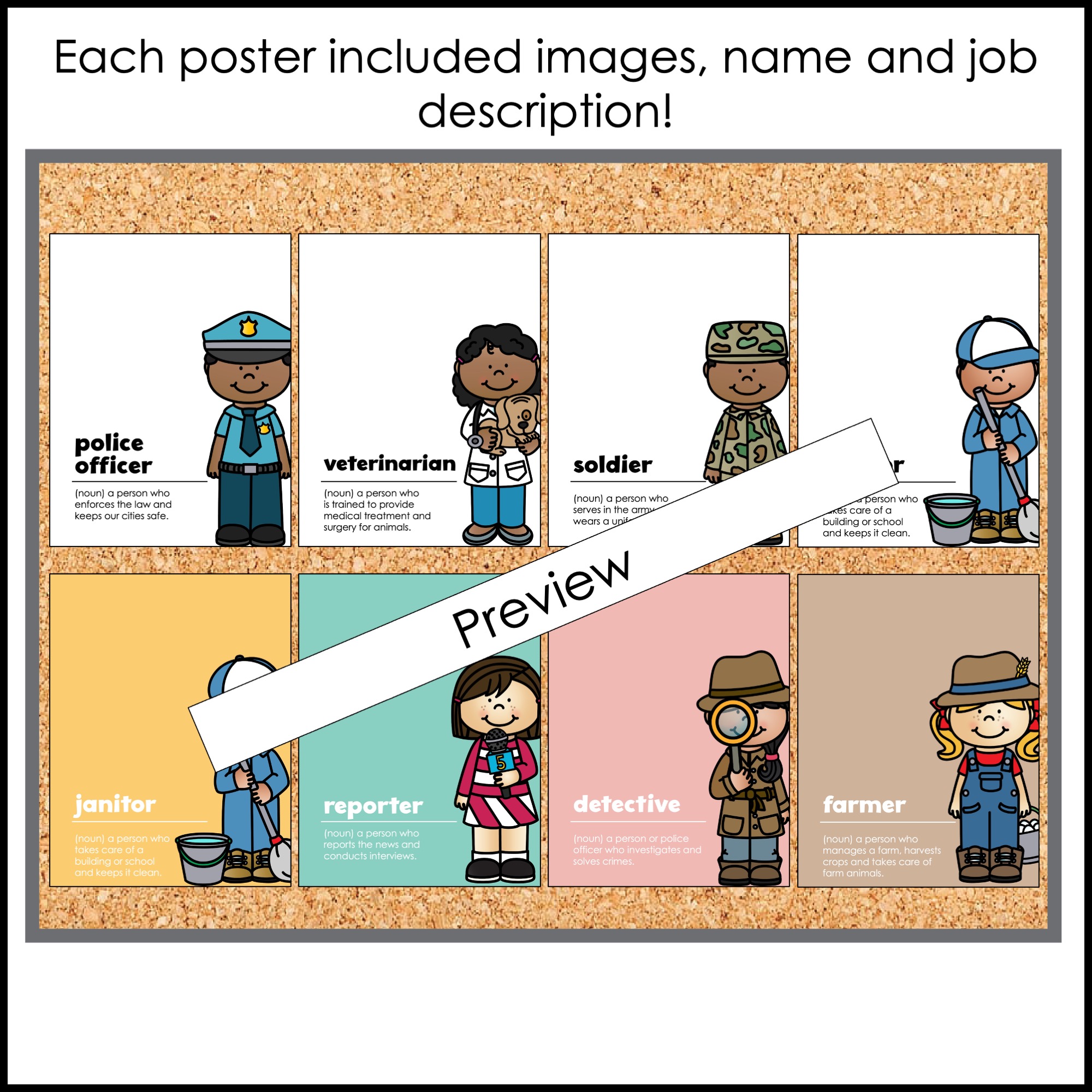 Community Helpers Identification Posters : Jobs & Careers Bulletin ...