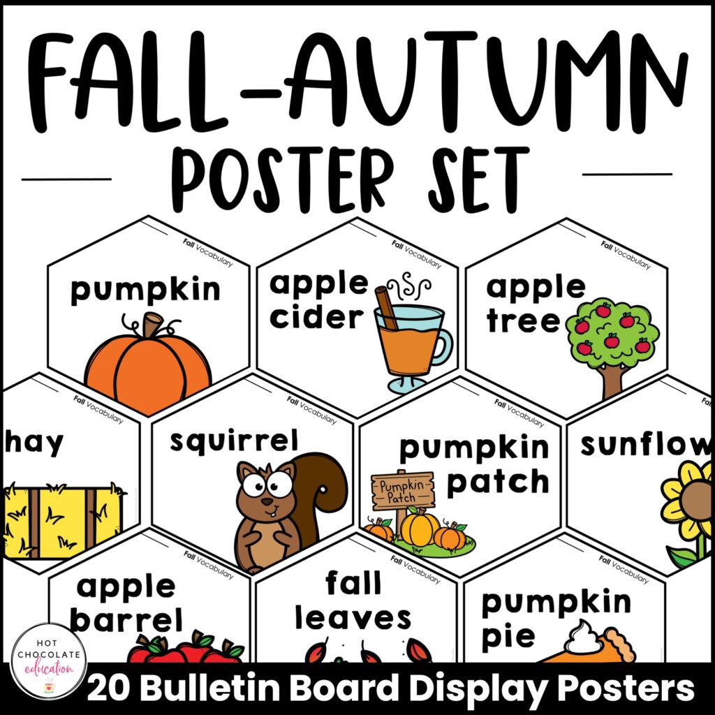 Fall Vocabulary Posters | Autumn Word Wall | Classroom Bulletin Board ...