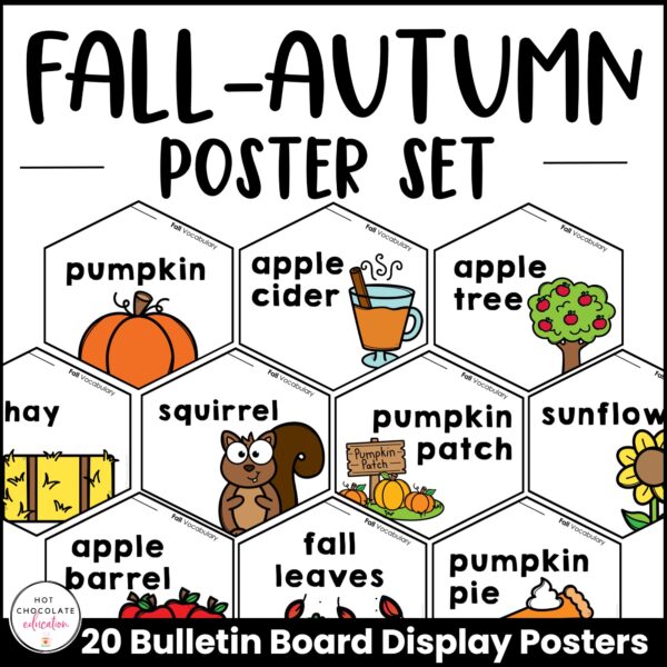 Fall Vocabulary Posters | Autumn Word Wall | Classroom Bulletin Board ...