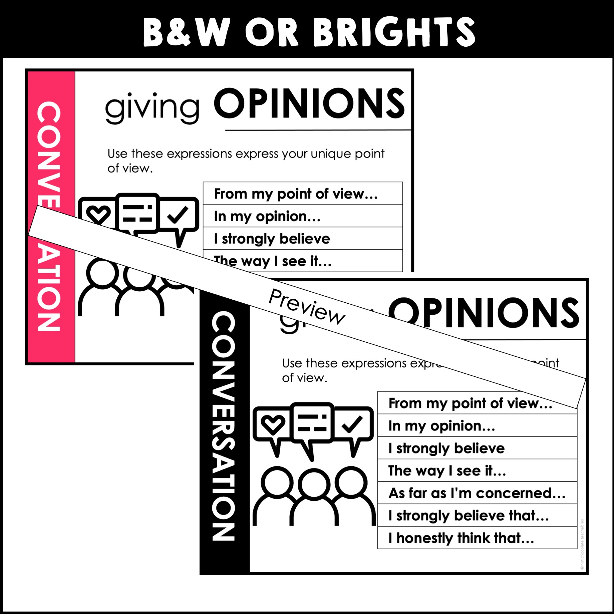 Conversation Posters - Functional Speech Bulletin Board for ELL EFL ESL ...