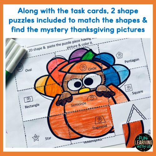 Thanksgiving 2D Shapes Activity | Pumpkin Pie Shapes Puzzles | Made By ...