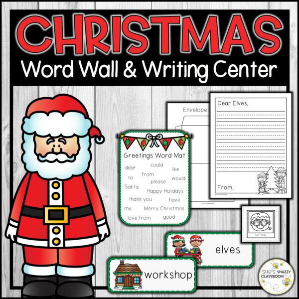 Christmas Word Wall Cards and Writing Center Templates | Made By Teachers