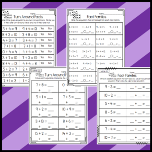 Turn Around Fact and Fact Family Worksheets | Made By Teachers