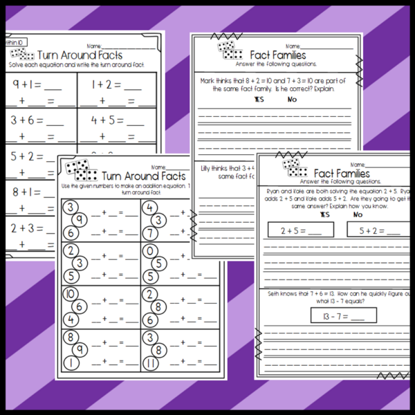 Turn Around Fact and Fact Family Worksheets | Made By Teachers