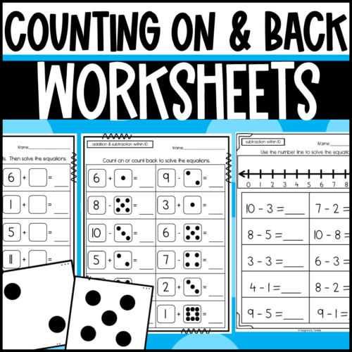 Counting On to Add and Counting Back to Subtract Worksheets | Made By ...