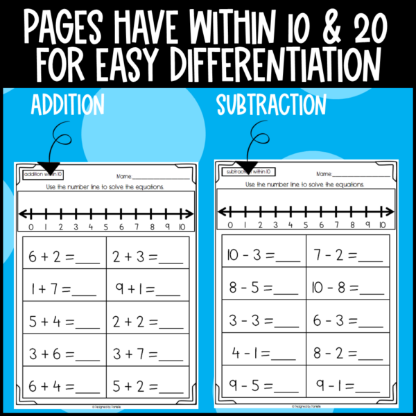 Counting On to Add and Counting Back to Subtract Worksheets | Made By ...