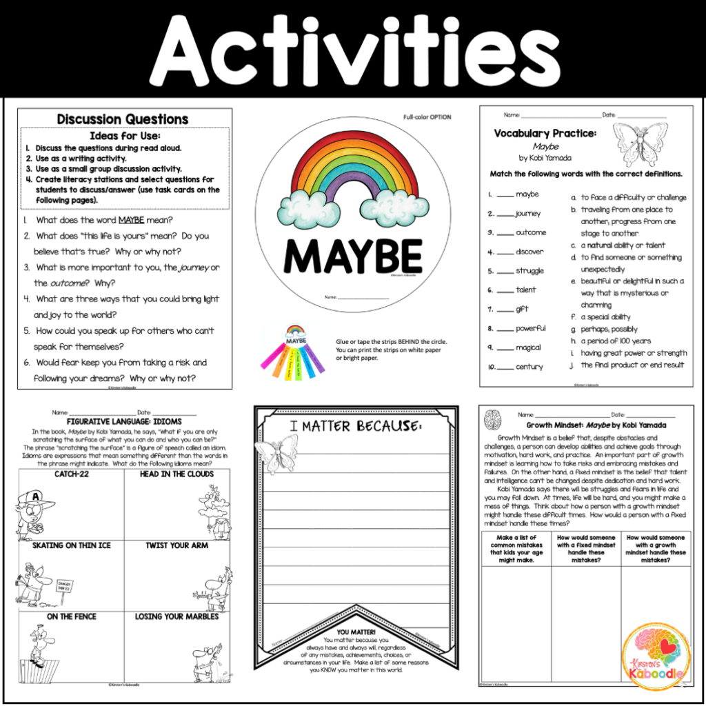 Maybe by Kobi Yamada Activities | Made By Teachers