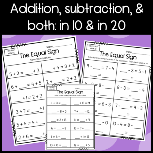 The Equal Sign and Balancing Equations Worksheets - Made By Teachers