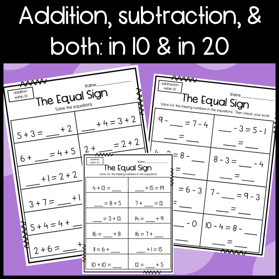 The Equal Sign and Balancing Equations Worksheets | Made By Teachers