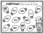 Christmas Number Sense Activity - Roll, Count and Color | Math Center ...