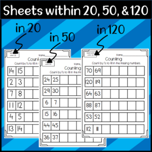Counting to 120 Worksheets: Read and Write Numerals 1.NBT.A.1 - Made By ...