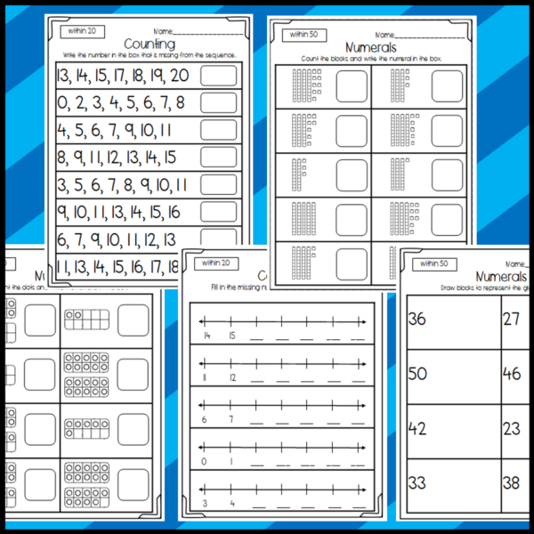 Counting to 120 Worksheets: Read and Write Numerals 1.NBT.A.1 | Made By ...