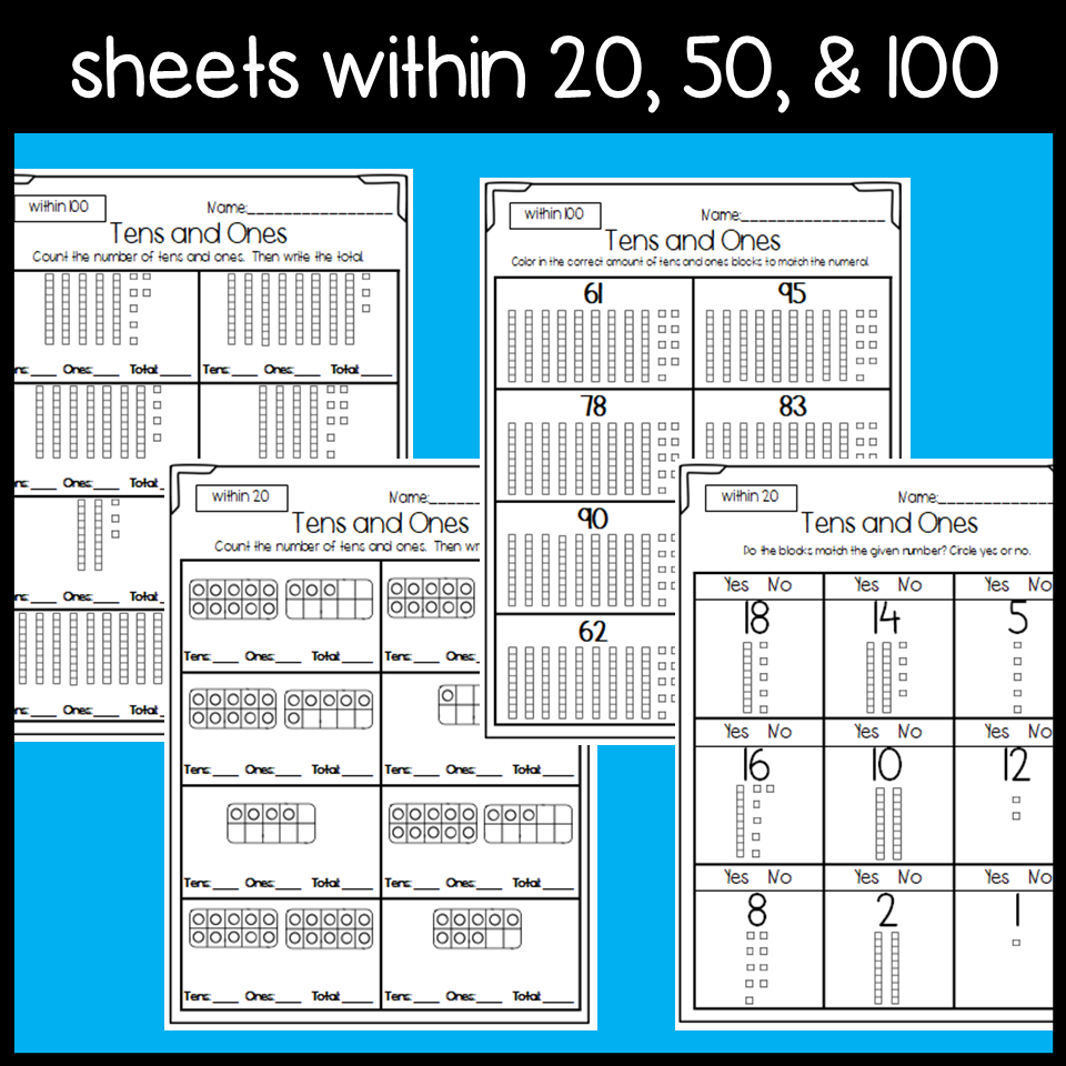 Tens and Ones Worksheets and Sorts: Place Value Worksheets | Made By ...