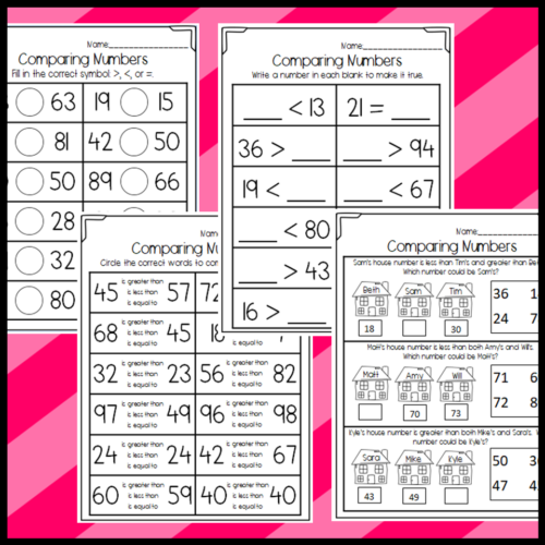 Comparing Numbers Worksheets: Greater than, Less than, Equal to | Made ...